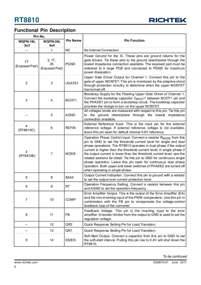 RT8810 datasheet page 6