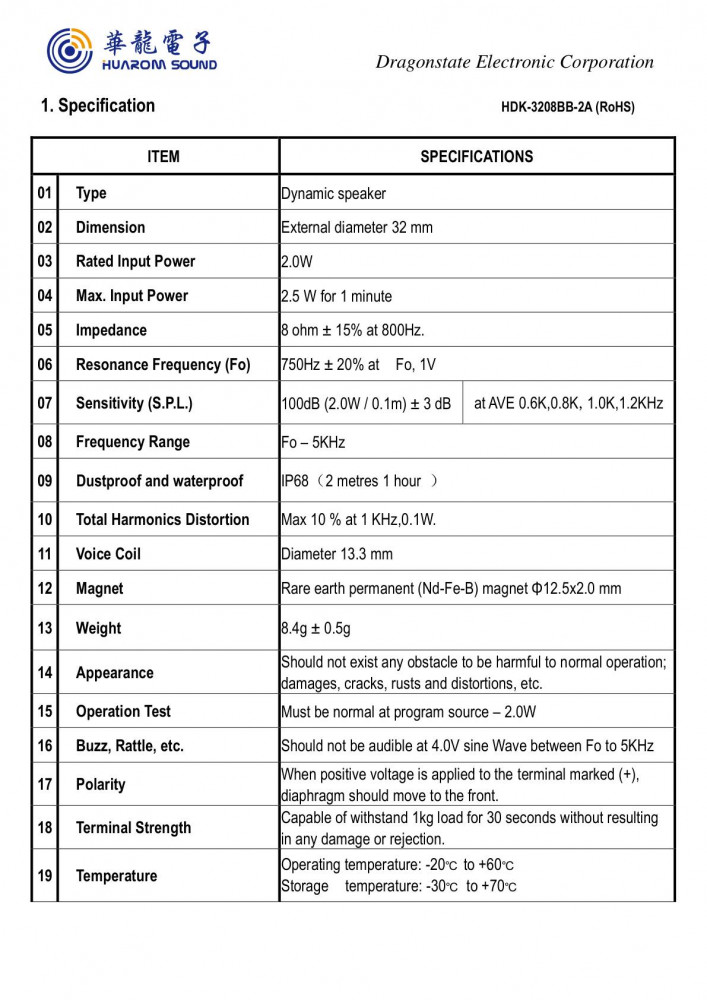 HDK-3208BB-2A specification page 2