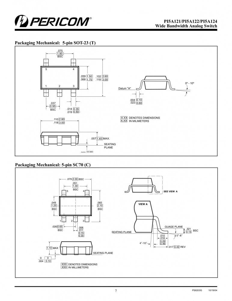 PI5A121 datasheet page 7