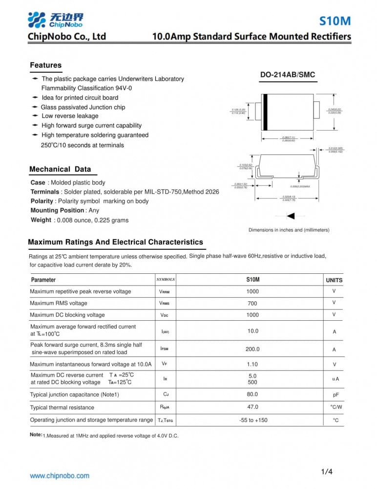 ChipNobo S10M datasheet page 1
