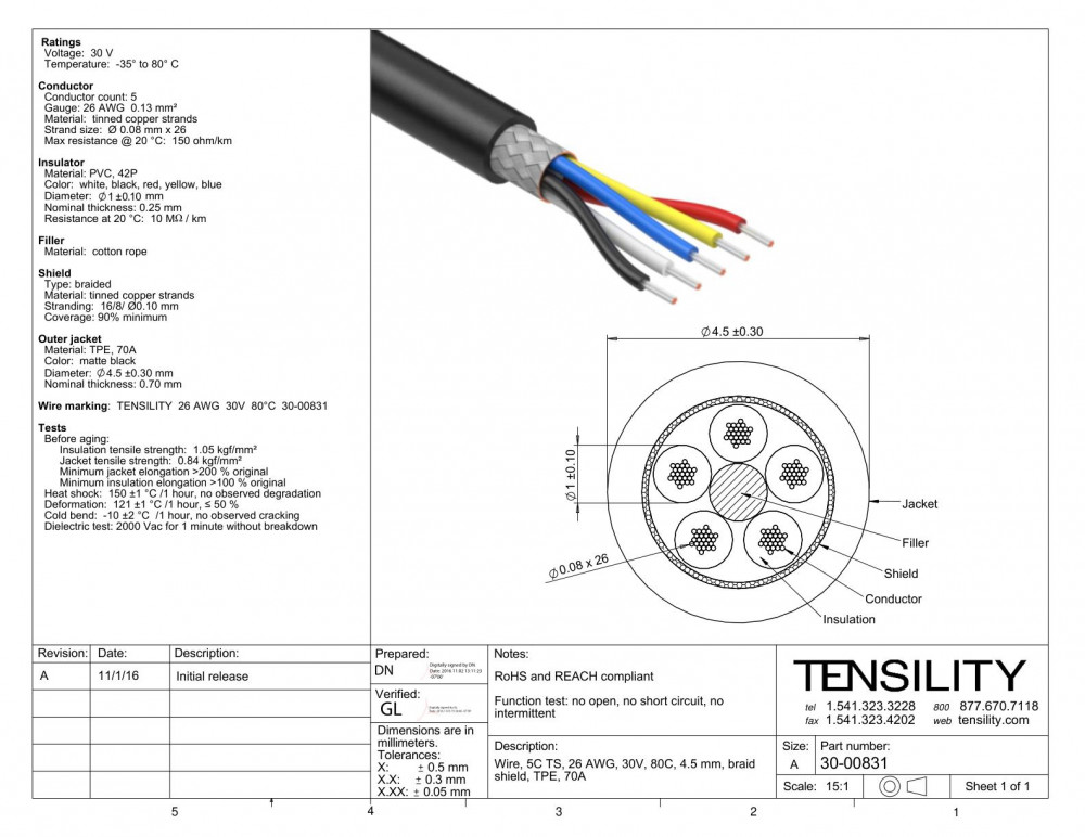 Tensility International 30-00831 product drawing preview