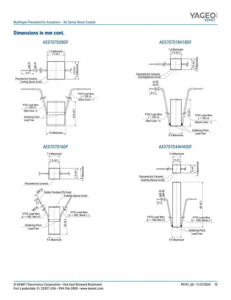 KEMET AE series technical document page 10