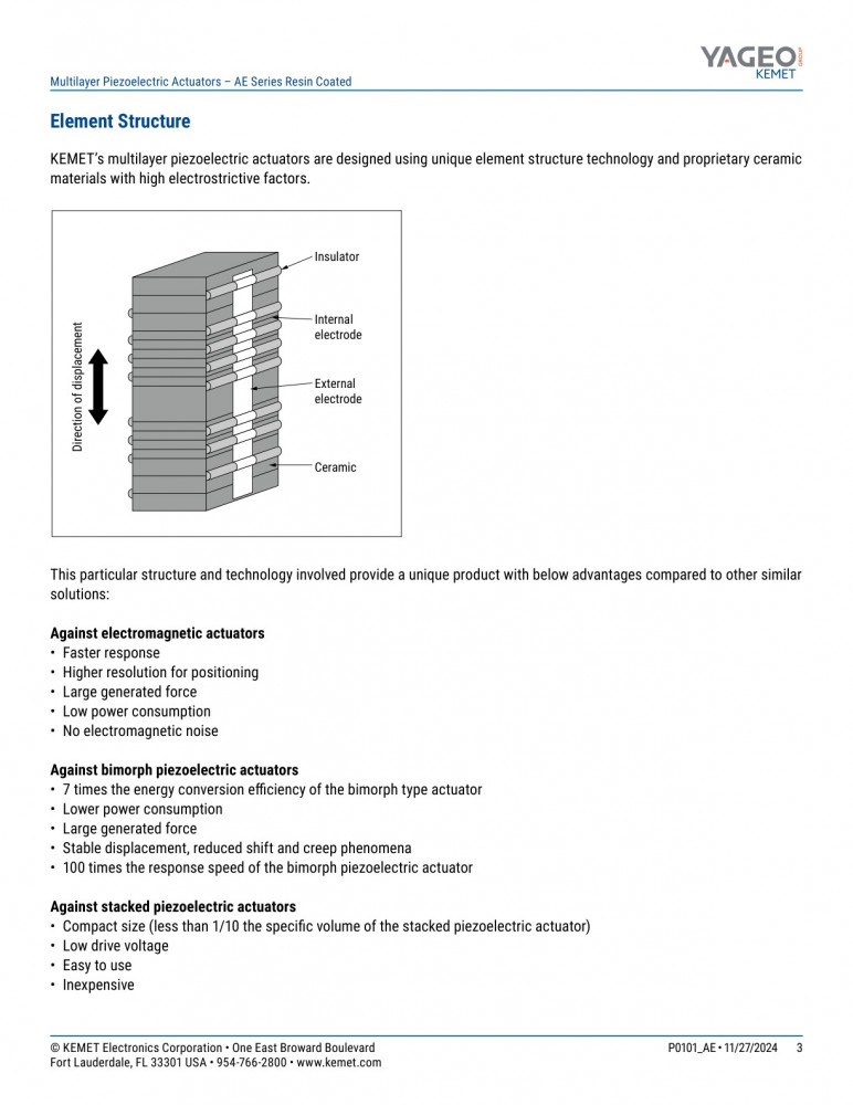 KEMET AE series technical document page 3