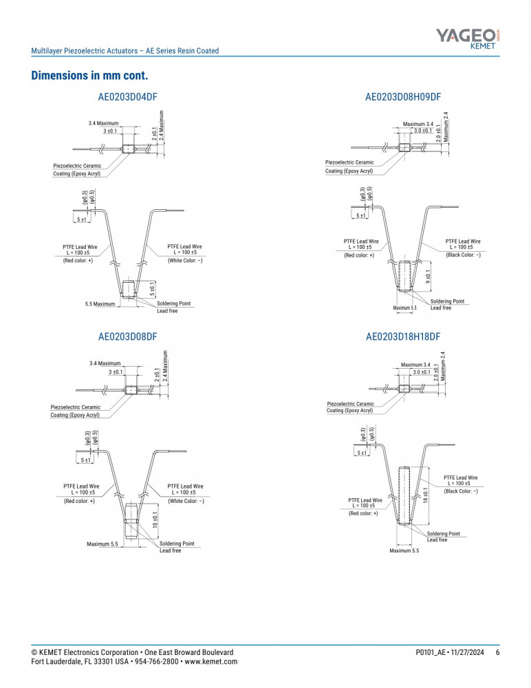 KEMET AE series technical document page 6