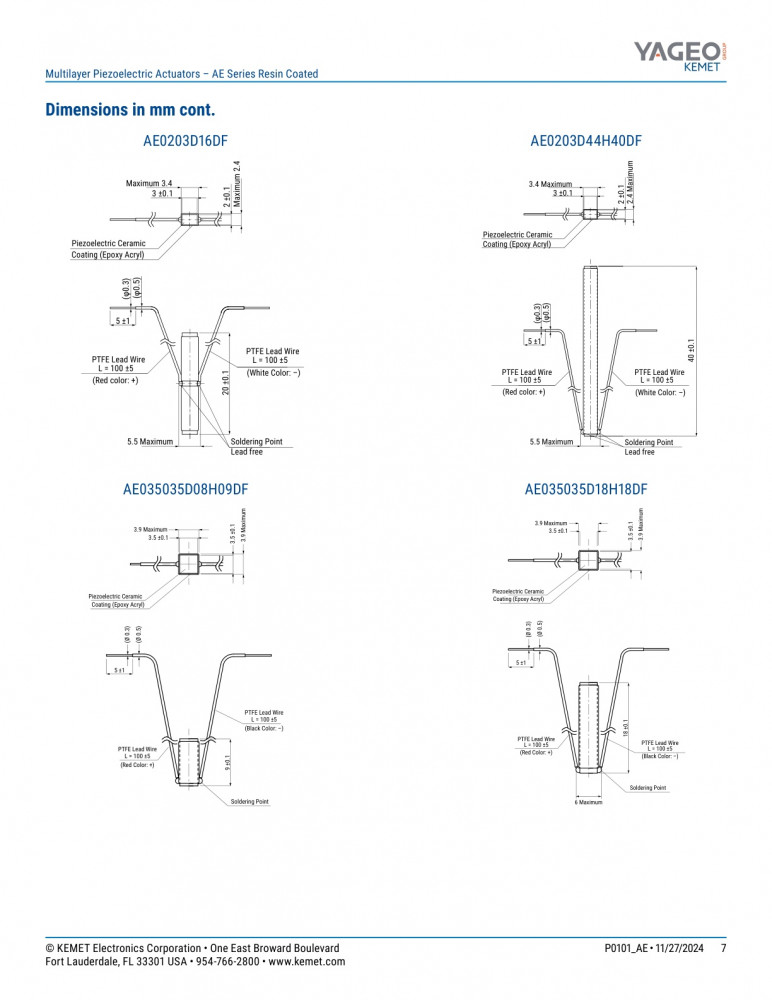 KEMET AE series technical document page 7