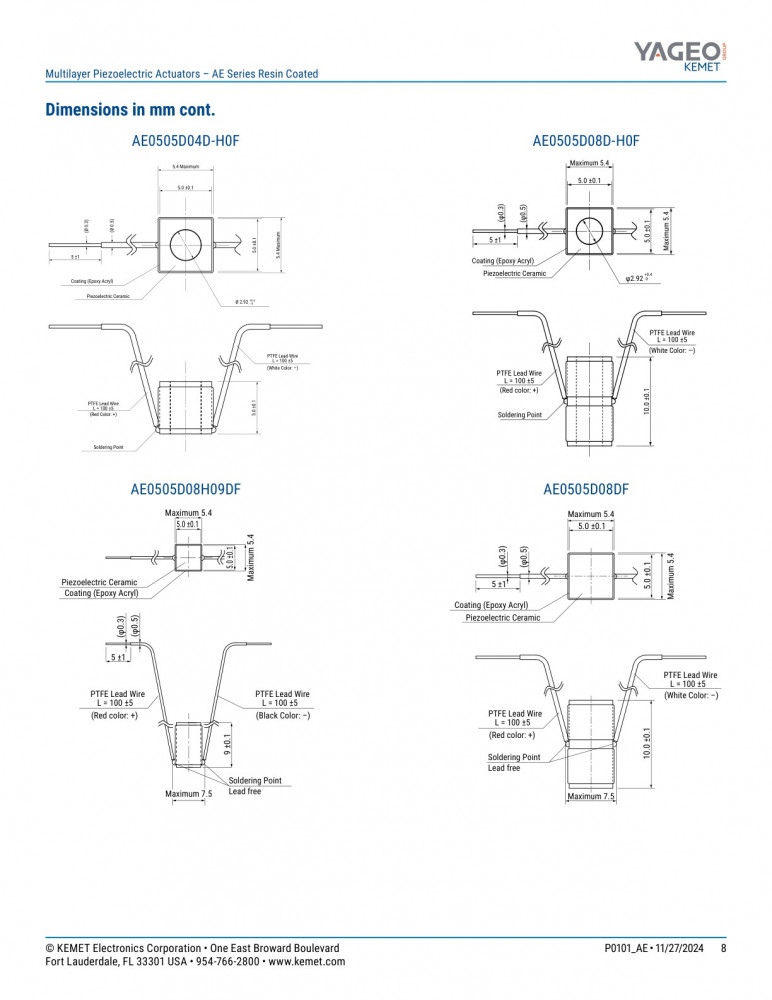 KEMET AE series technical document page 8