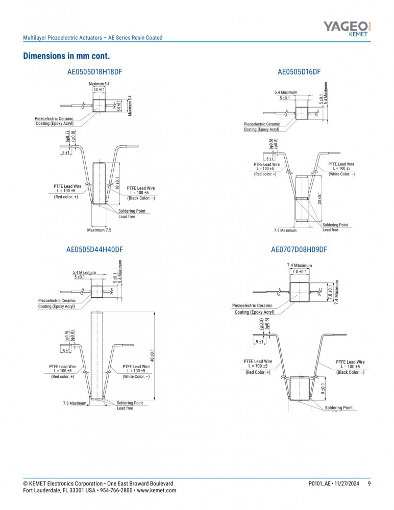 KEMET AE series technical document page 9