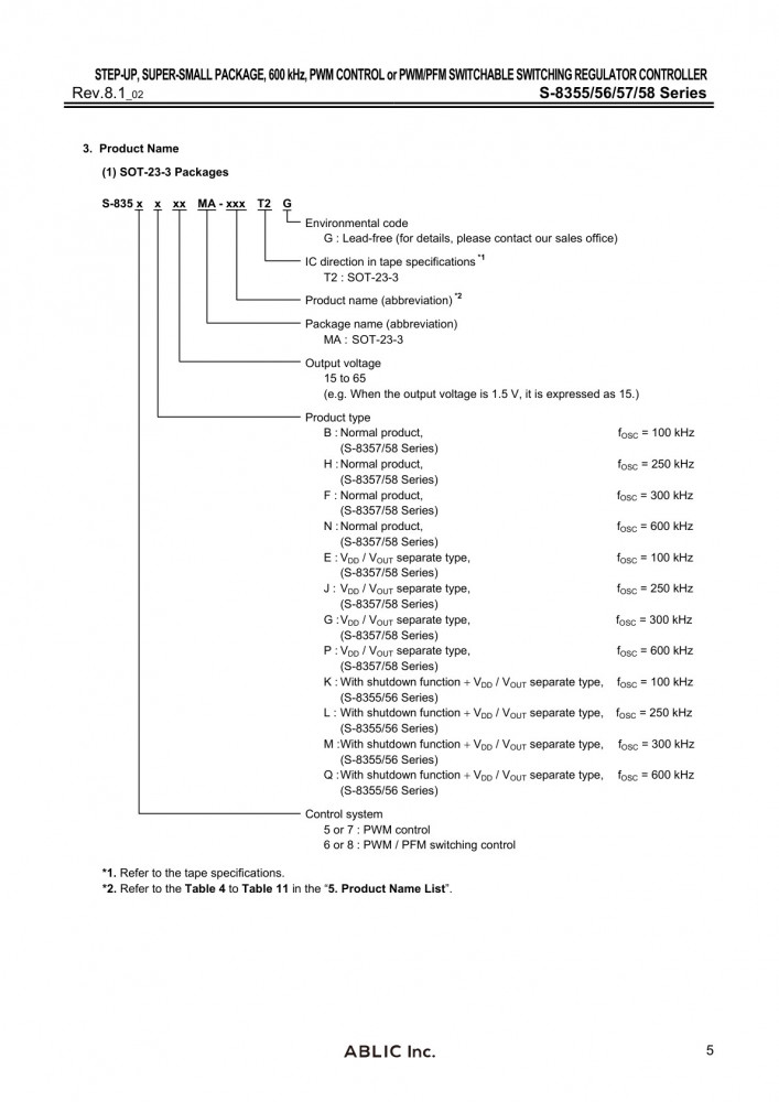 ABLIC S-8355/56/57/58 datasheet page 5