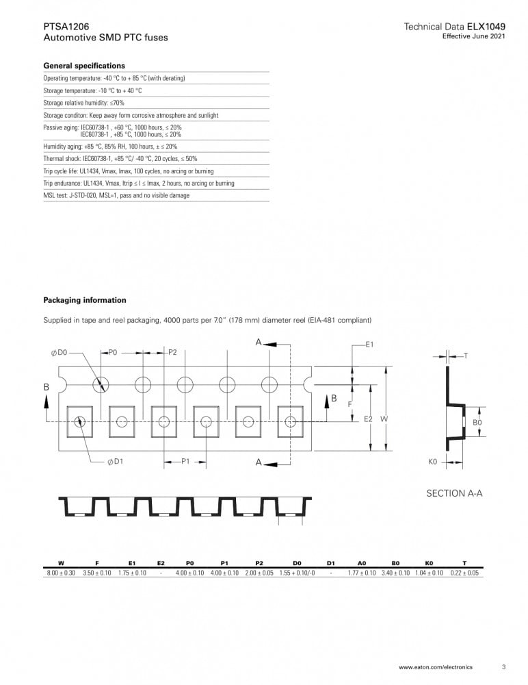 EATON PTSA1206 datasheet page 3