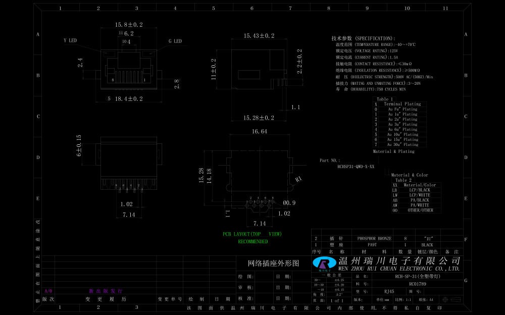 RCH RC01789 technical document preview
