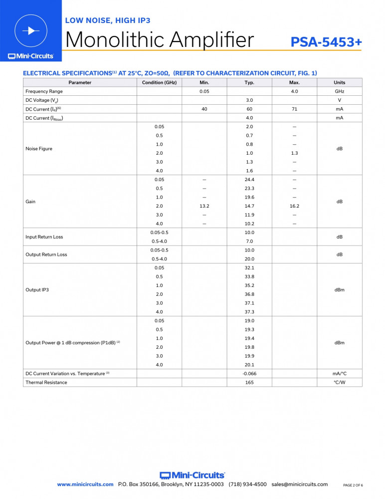 PSA-5453+ datasheet page 2