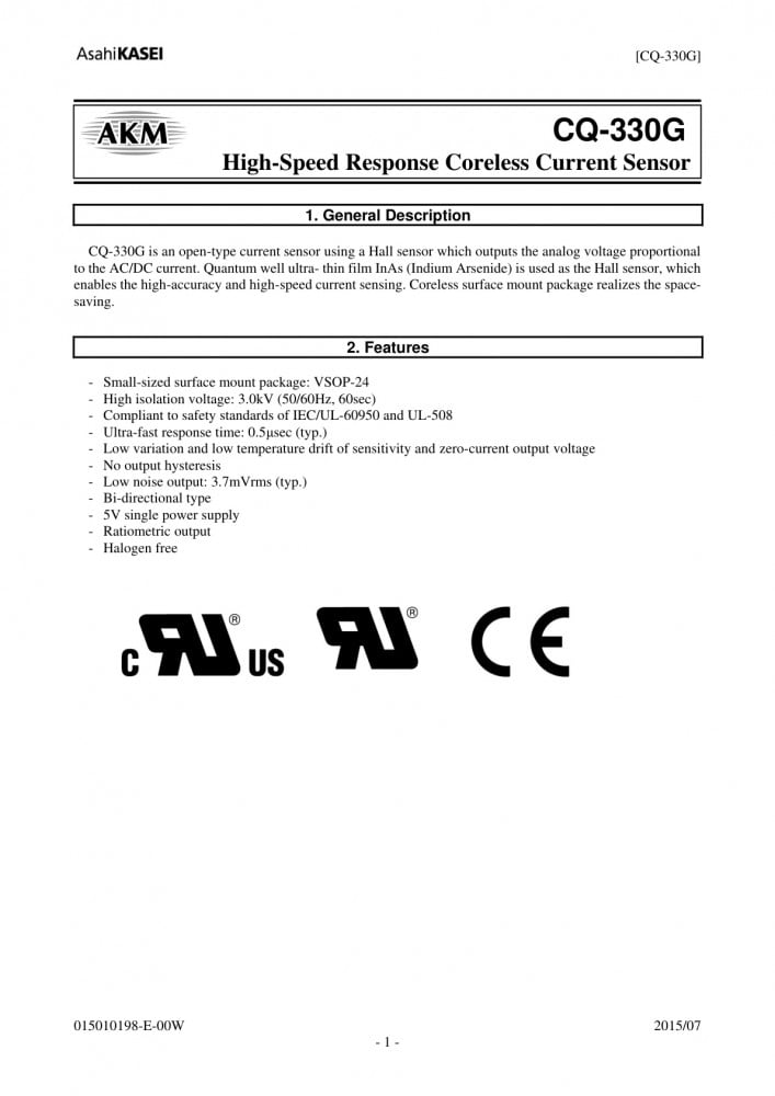 CQ330G datasheet page 1