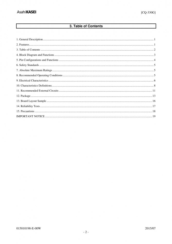 CQ330G datasheet page 2