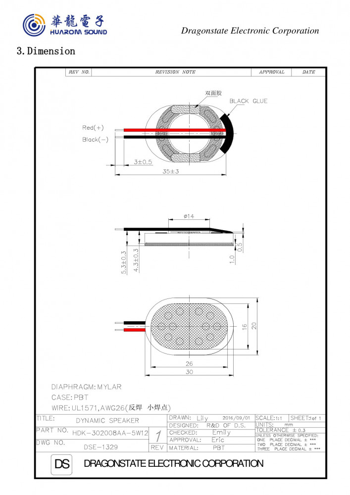 HDK-302008AA-5W12 material structure page