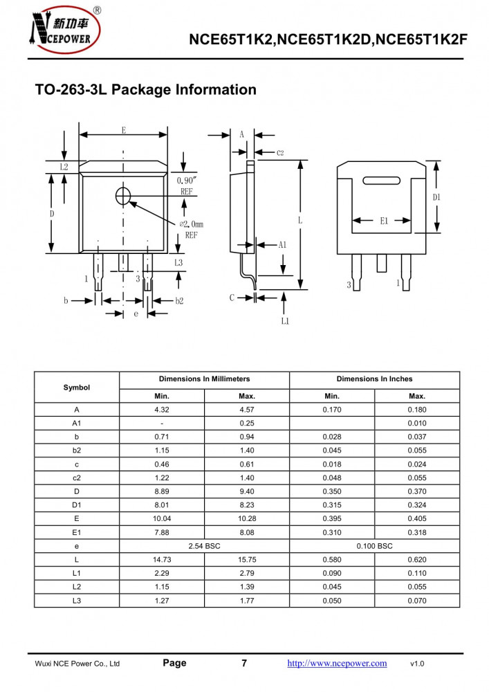 NCE65T1K2F datasheet page 7