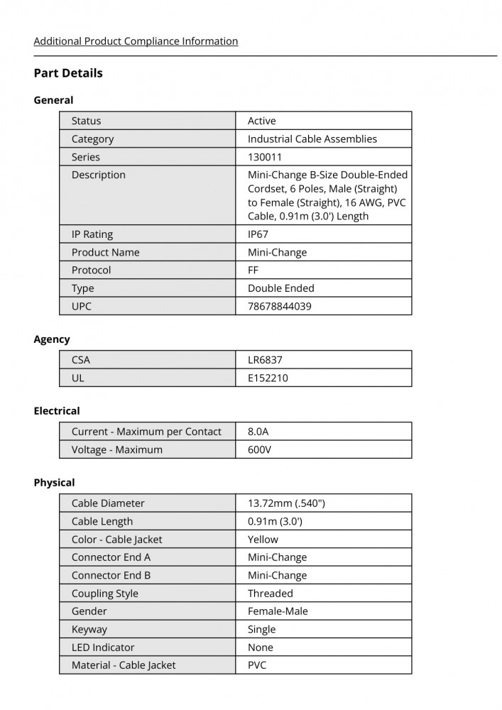 MOLEX 1300110008 technical drawing page 2