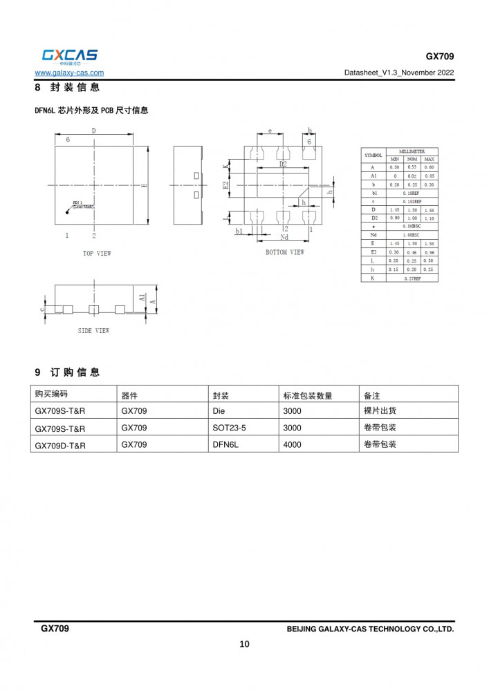 GX709 datasheet page 10