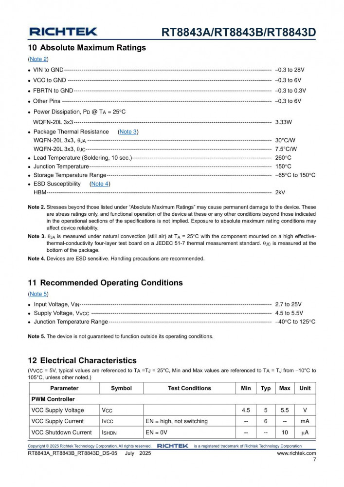 RT8843 datasheet page 7