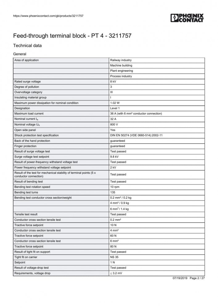 Phoenix Contact PT 4 datasheet page 2