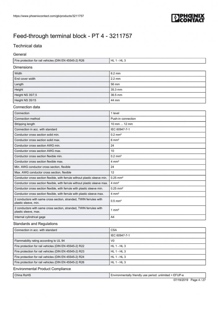 Phoenix Contact PT 4 datasheet page 4