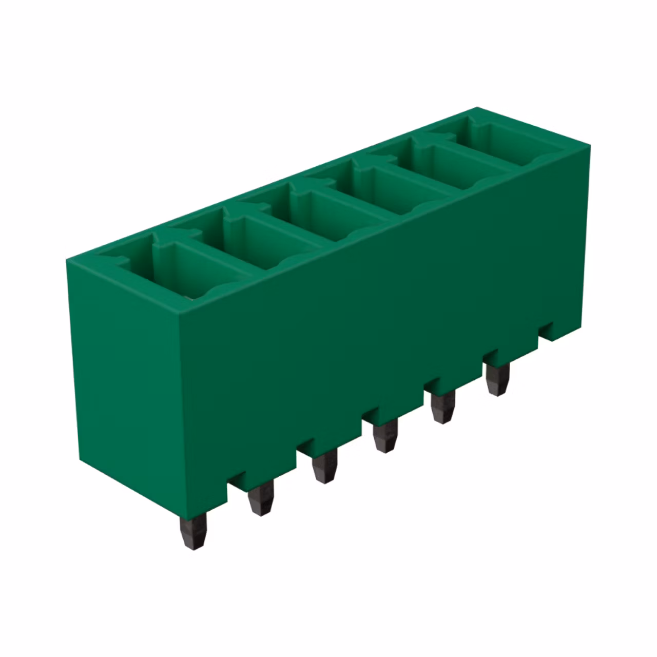 3.81mm Pitch Eurostyle Vertical PCB Header, Green Housing, 6 Circuits for sale