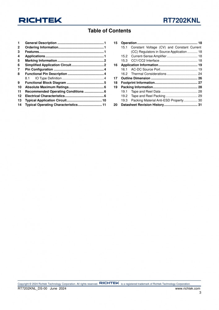RT7202KNL datasheet preview page 3