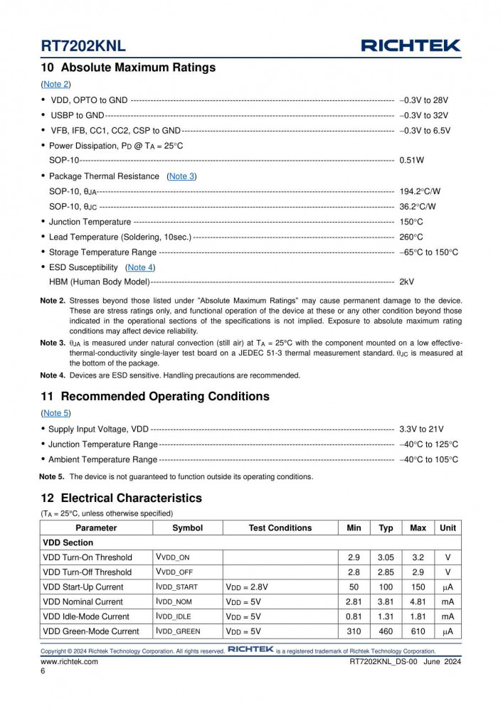 RT7202KNL datasheet preview page 6