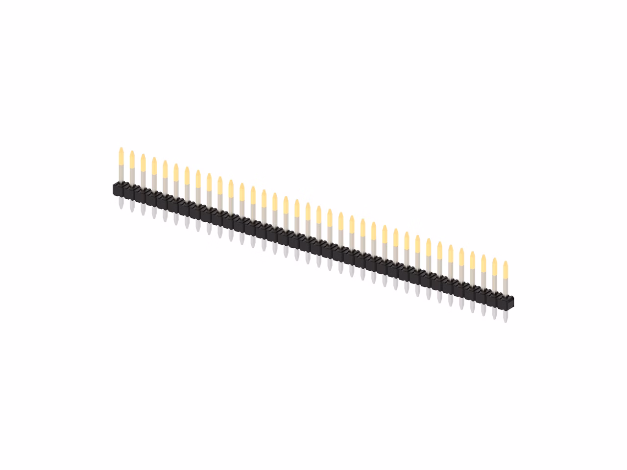 KK 254 Breakaway Header, Vertical, 36 Circuits, 0.76µm Gold (Au) Plating, Mating Pin Length 8.13mm, with Kinked PC Tails, Bag