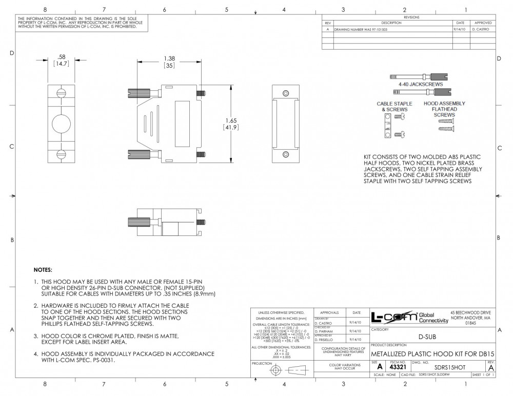 L-com SDRS15HOT technical drawing preview