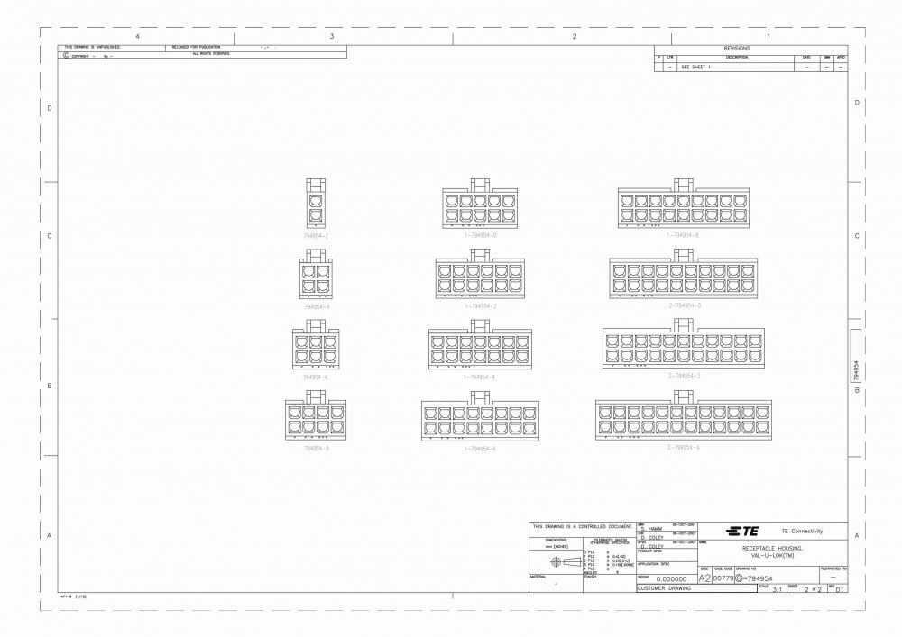 TE Connectivity 794954-8 controlled drawing page 2