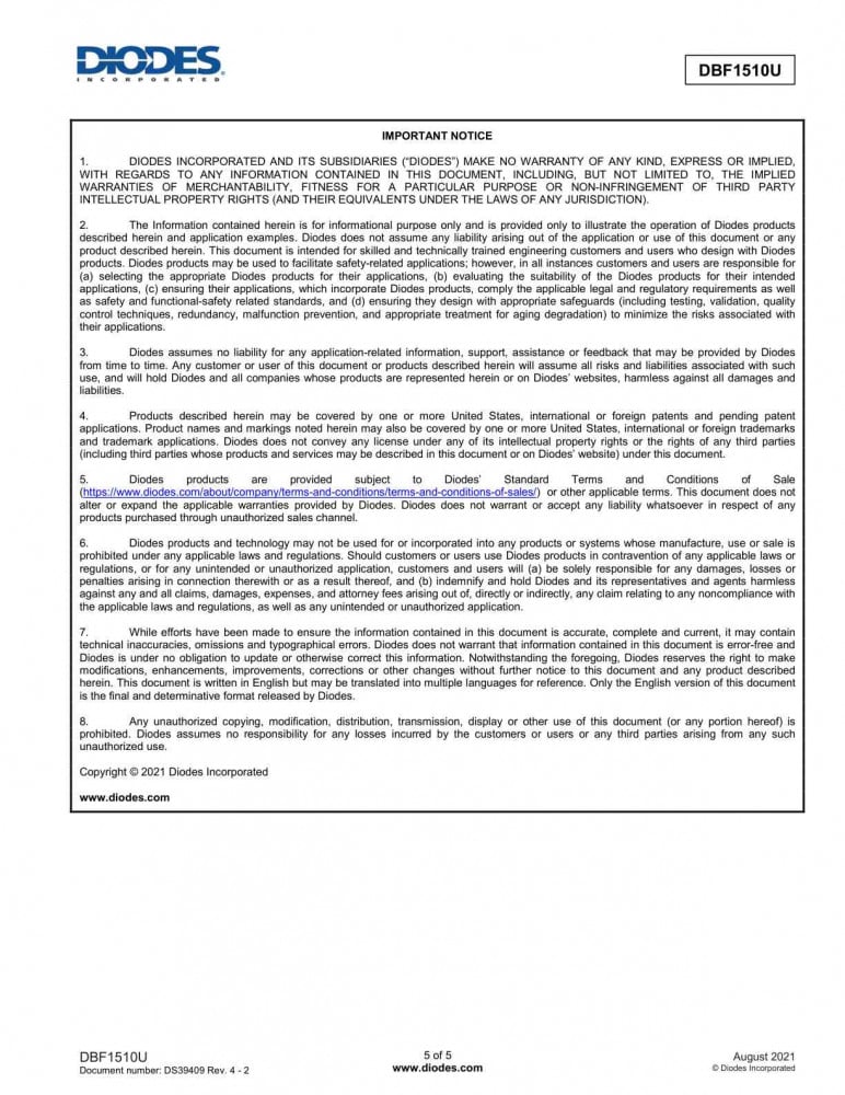 DBF1510U-13 datasheet page 5