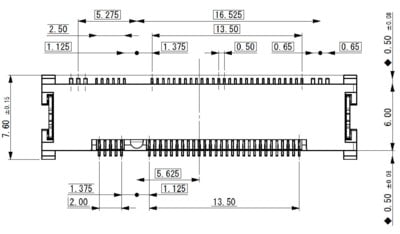 Yamaichi Electronics CNU027S-067-2001-VE Edgeboard Connector for sale