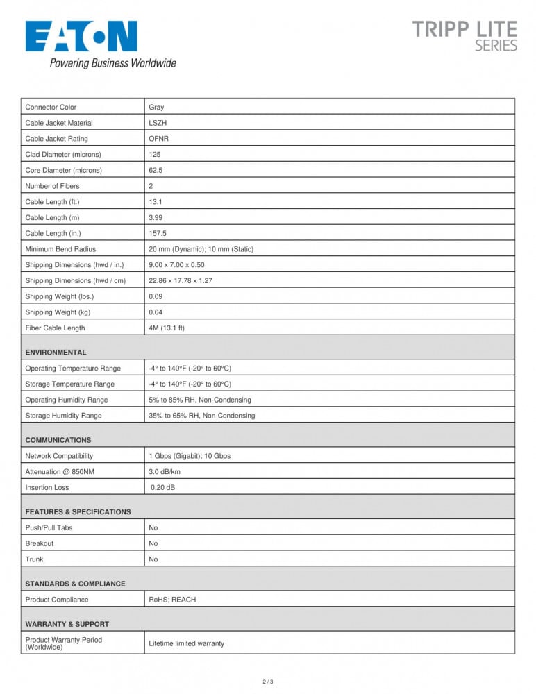 EATON N320-04M technical document page 2