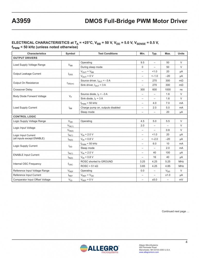 A3959 datasheet page 4