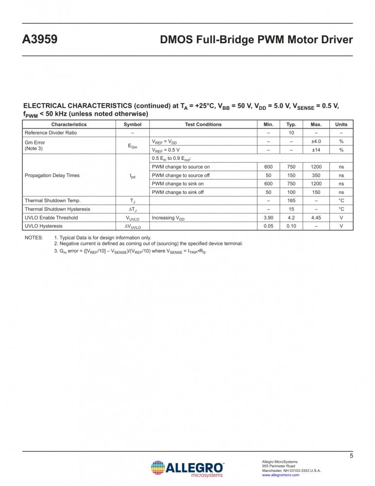 A3959 datasheet page 5