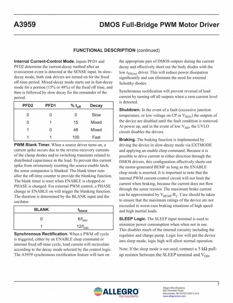 A3959 datasheet page 7