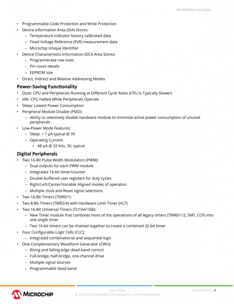PIC18-Q20 technical document page 4