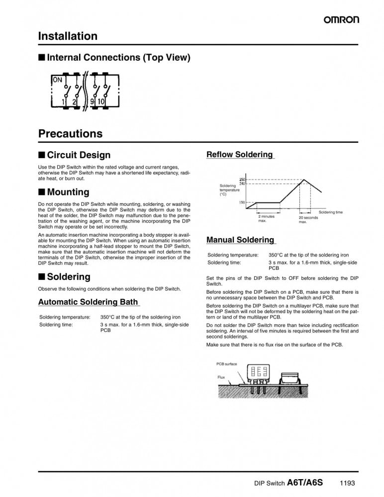 OMRON A6S series datasheet page 4
