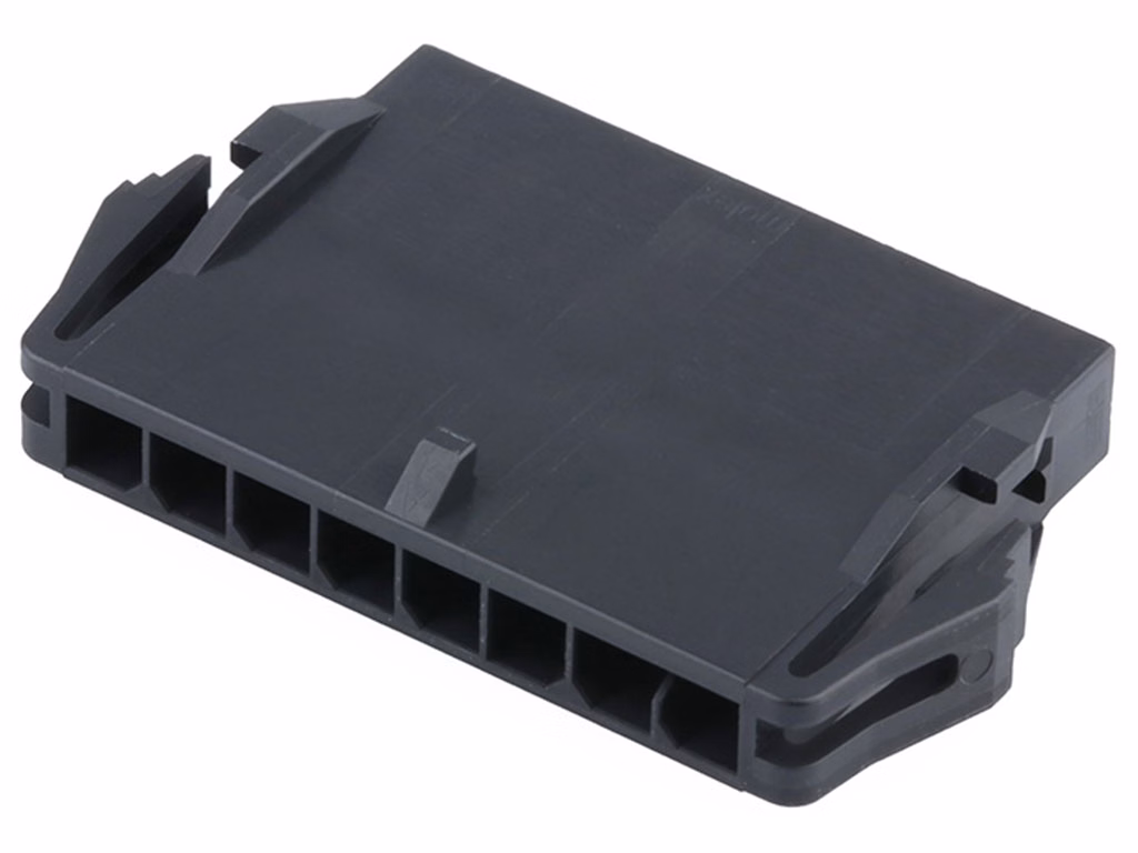 Micro-Fit+ Plug Housing, Single Row, 2 Circuits, UL 94V-0, Panel Mount Ears, Glow-Wire Capable, Black