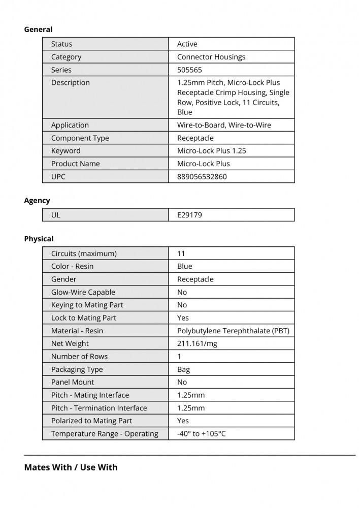 Technical document page 2 for product reference