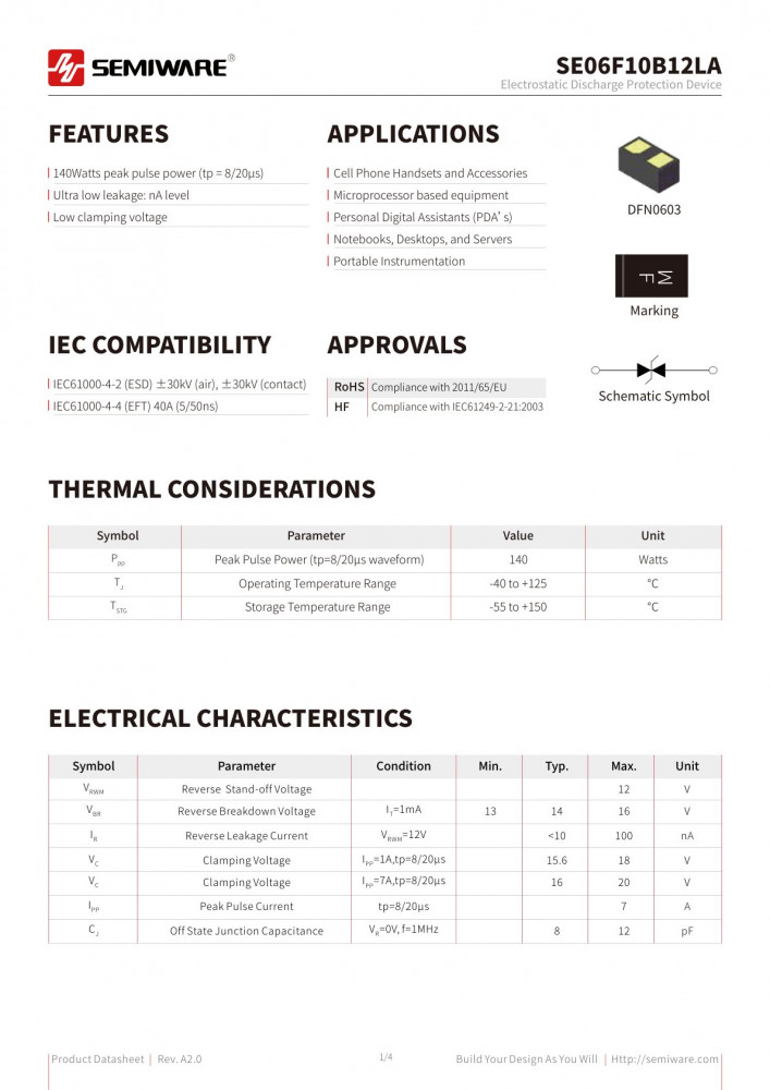 SE06F10B12LA datasheet page 1