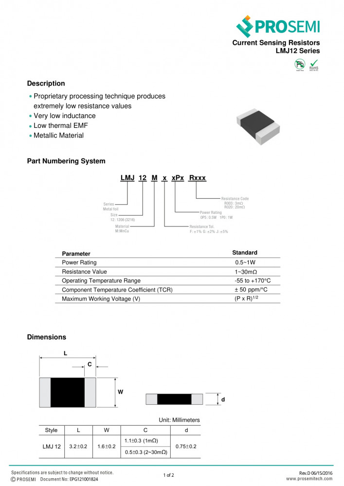 LMJ12 series technical document page 1