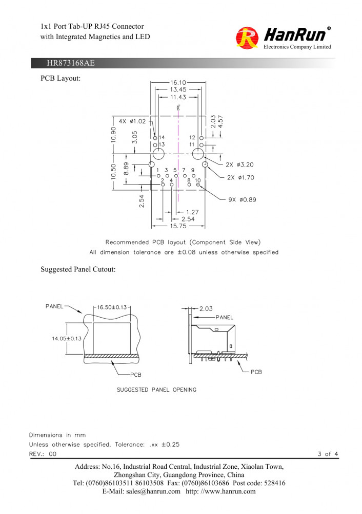 HR873168AE datasheet page 3