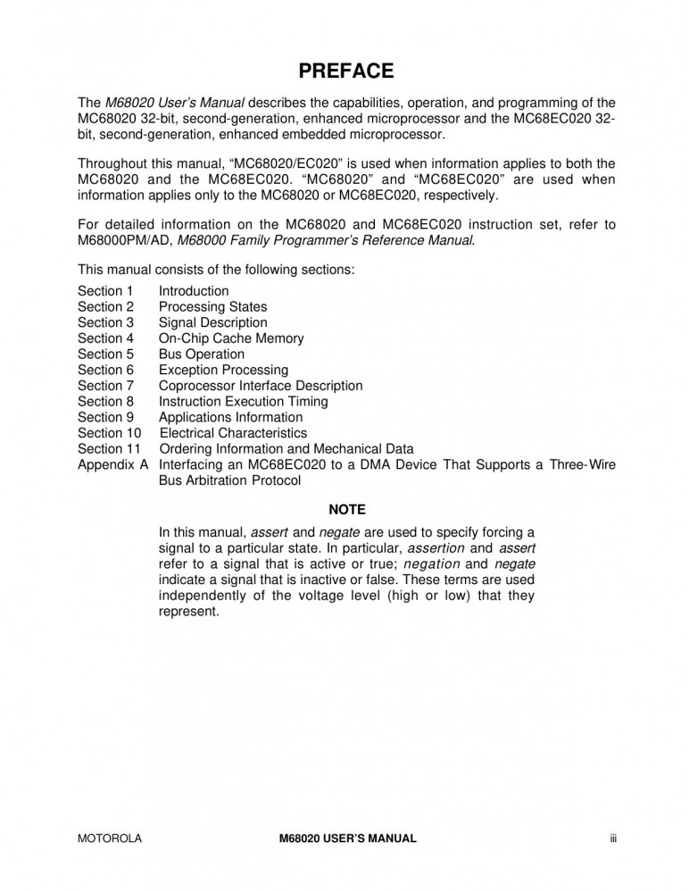 MC68EC020 manual page 2