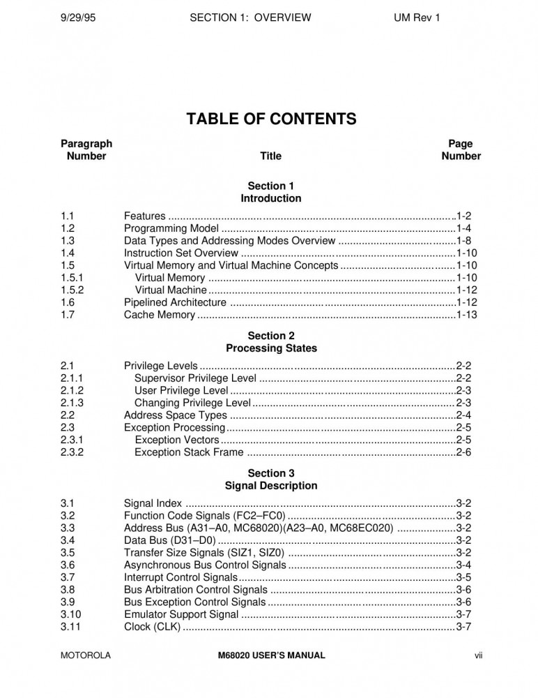 MC68EC020 manual page 3