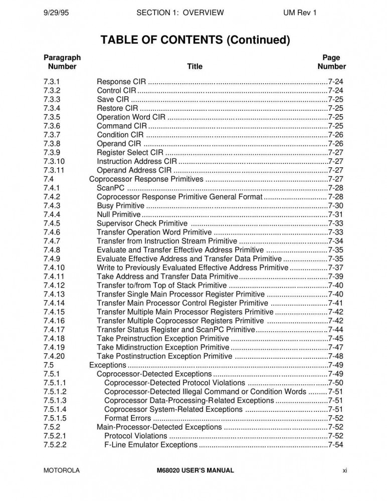 MC68EC020 manual page 7
