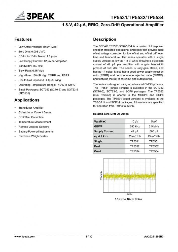 TP5534-SR datasheet page 1