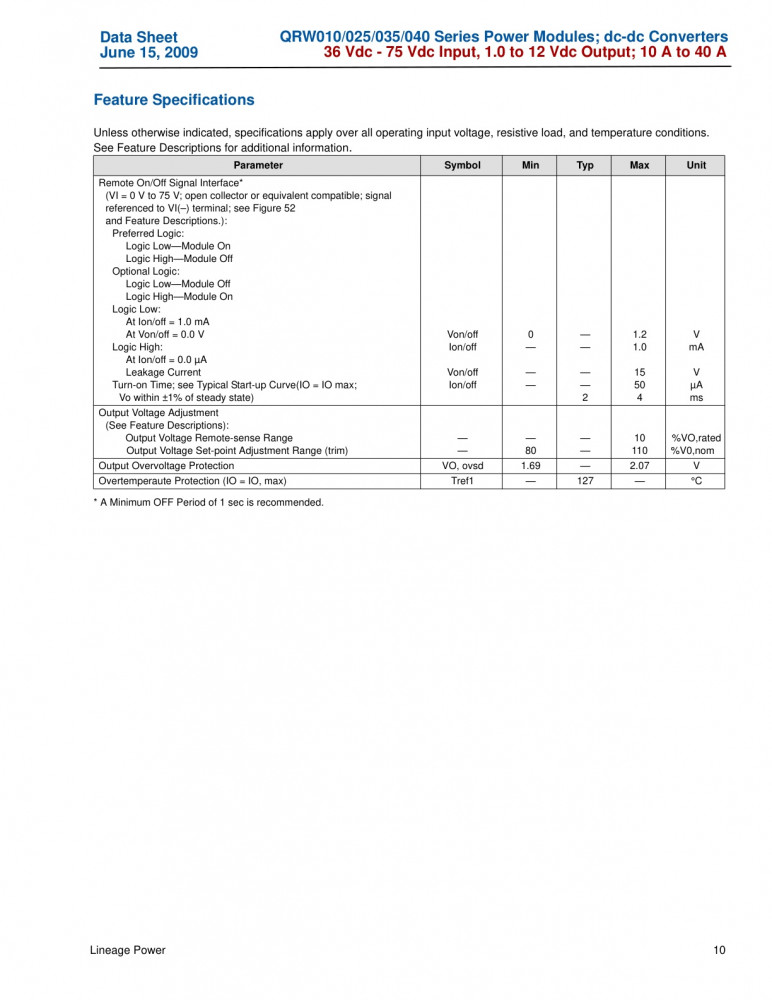 QRW series datasheet page 10