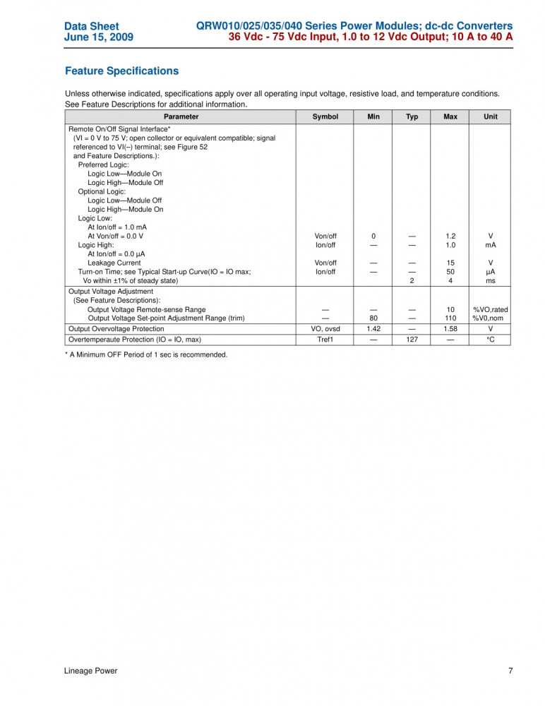 QRW series datasheet page 7