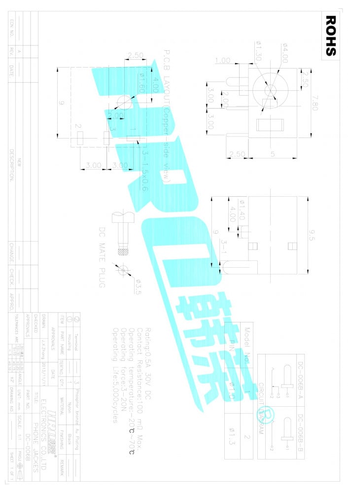 DC-006B technical drawing preview